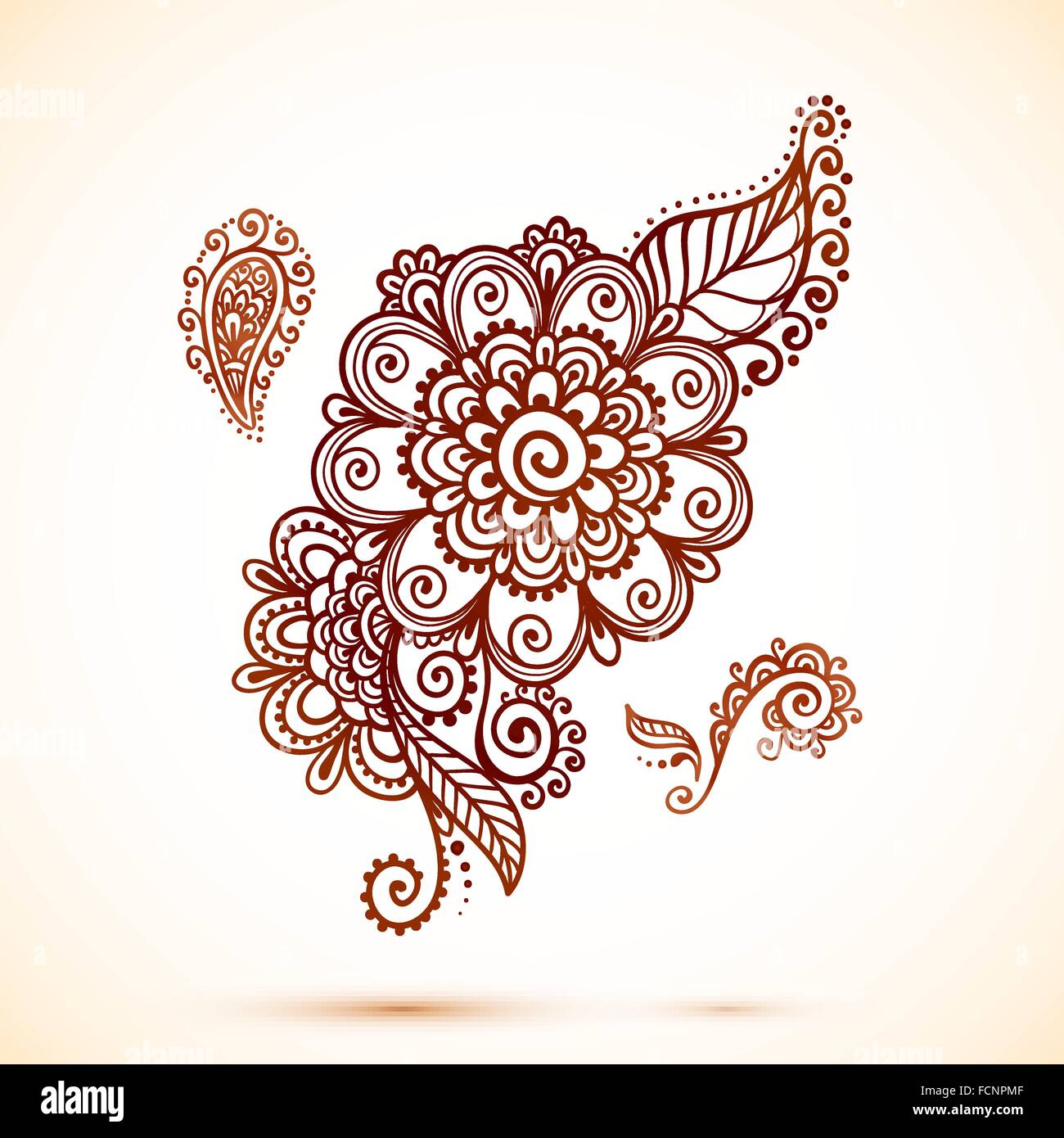 Vintage element in Indian mehndi style Stock Vector Image & Art - Alamy