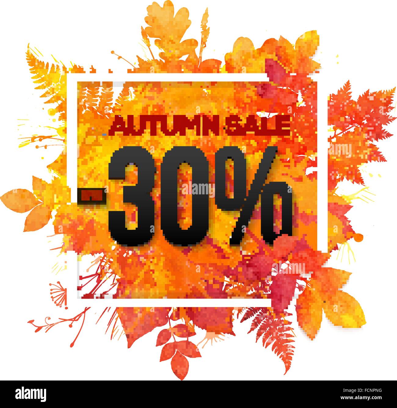 Autumn sale 30 percent discount vector banner Stock Vector Image & Art ...
