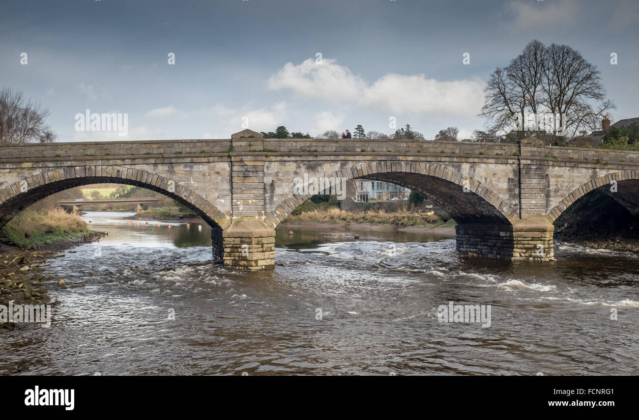 the road bridge at totnes crossing the river dart Stock Photo - Alamy
