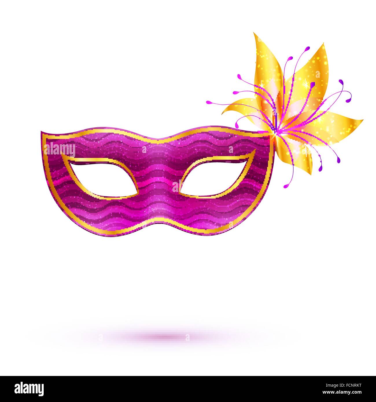 Purple isolated carnival mask with golden flower Stock Vector Image ...