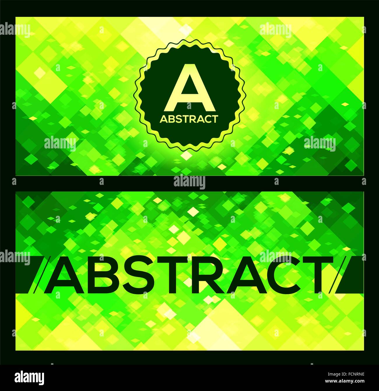 Vector flyers templates with green abstract geometry background Stock ...