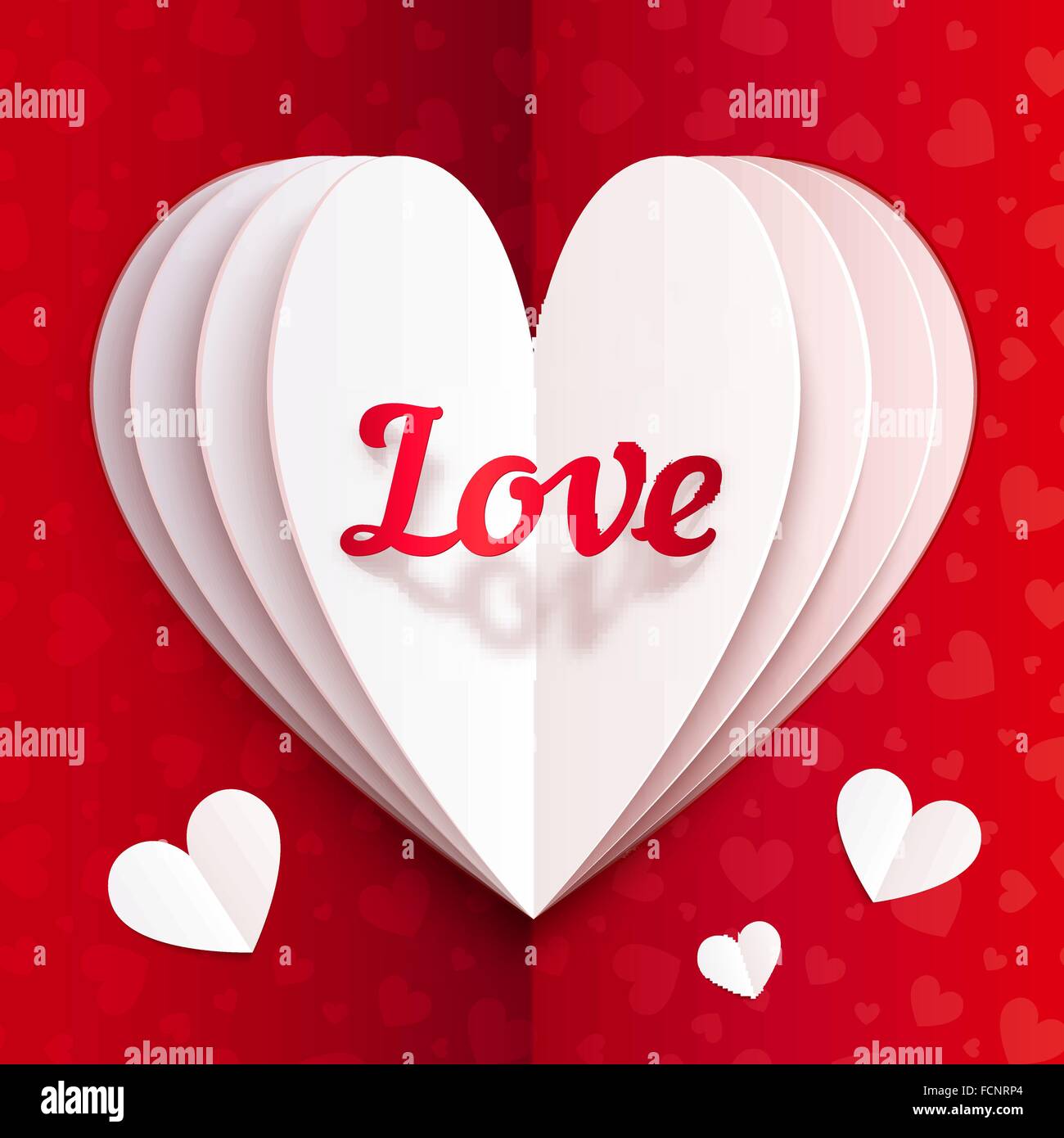 Folded paper heart with sign Love Stock Vector Image & Art - Alamy