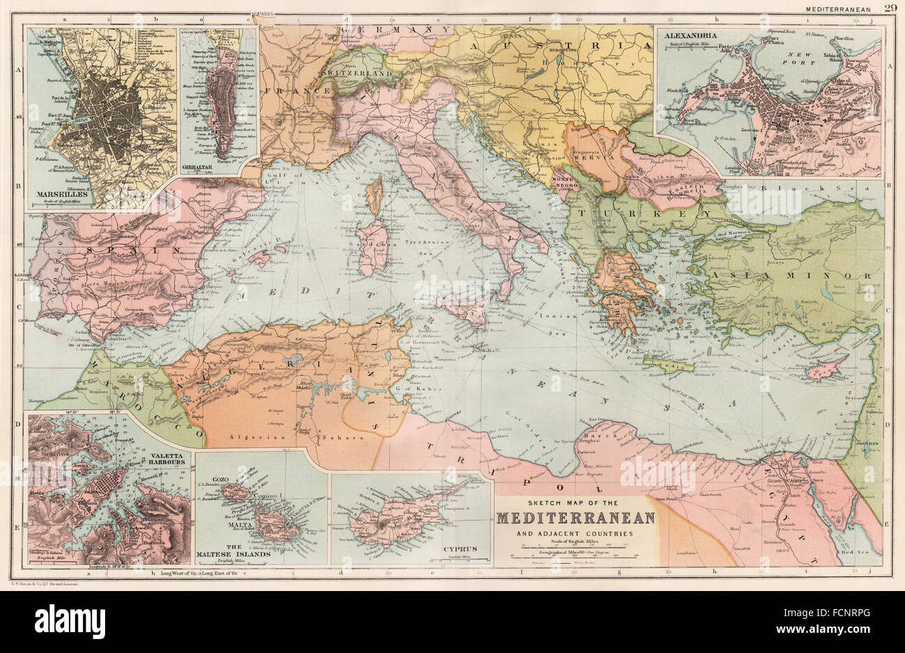 Maps of the mediterranean gibraltar hi-res stock photography and images ...