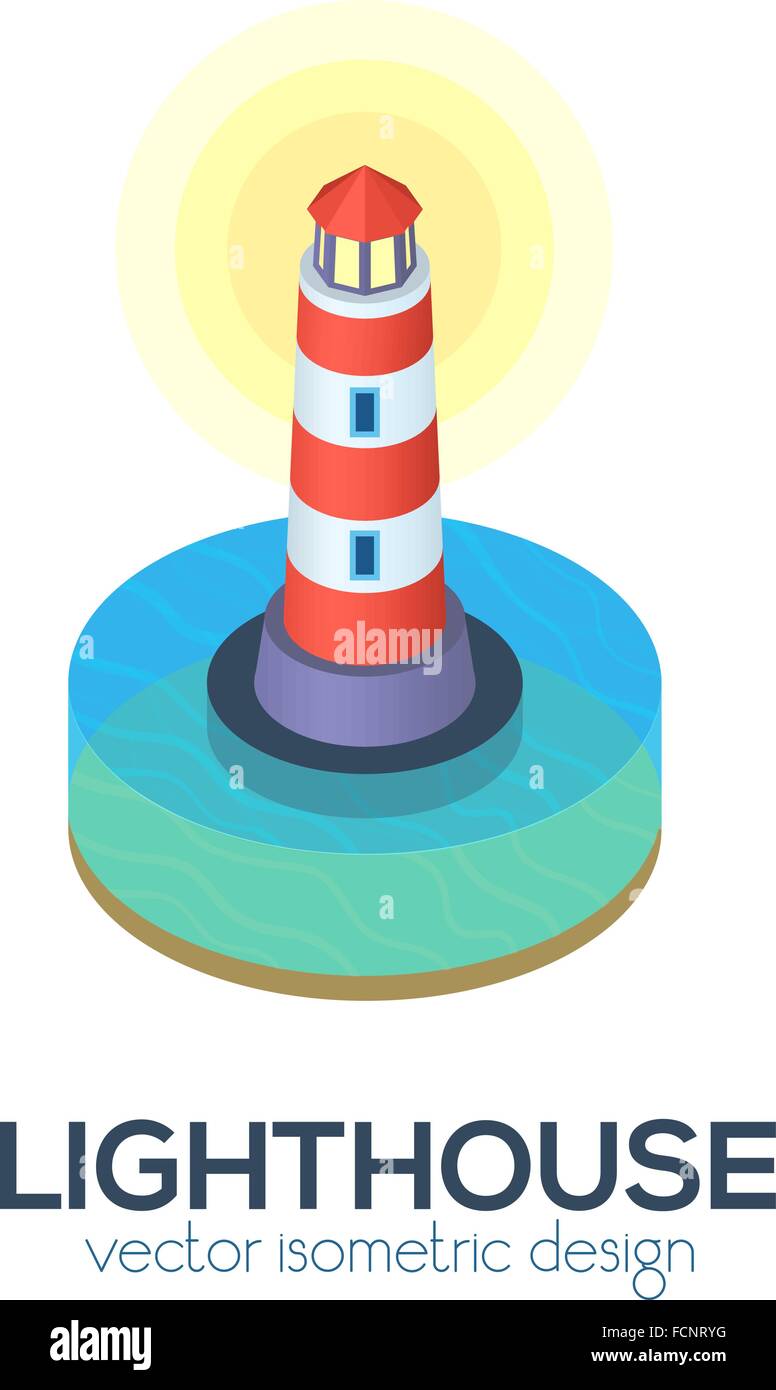 Vector isolated isometric lighthouse icon Stock Vector Image & Art - Alamy
