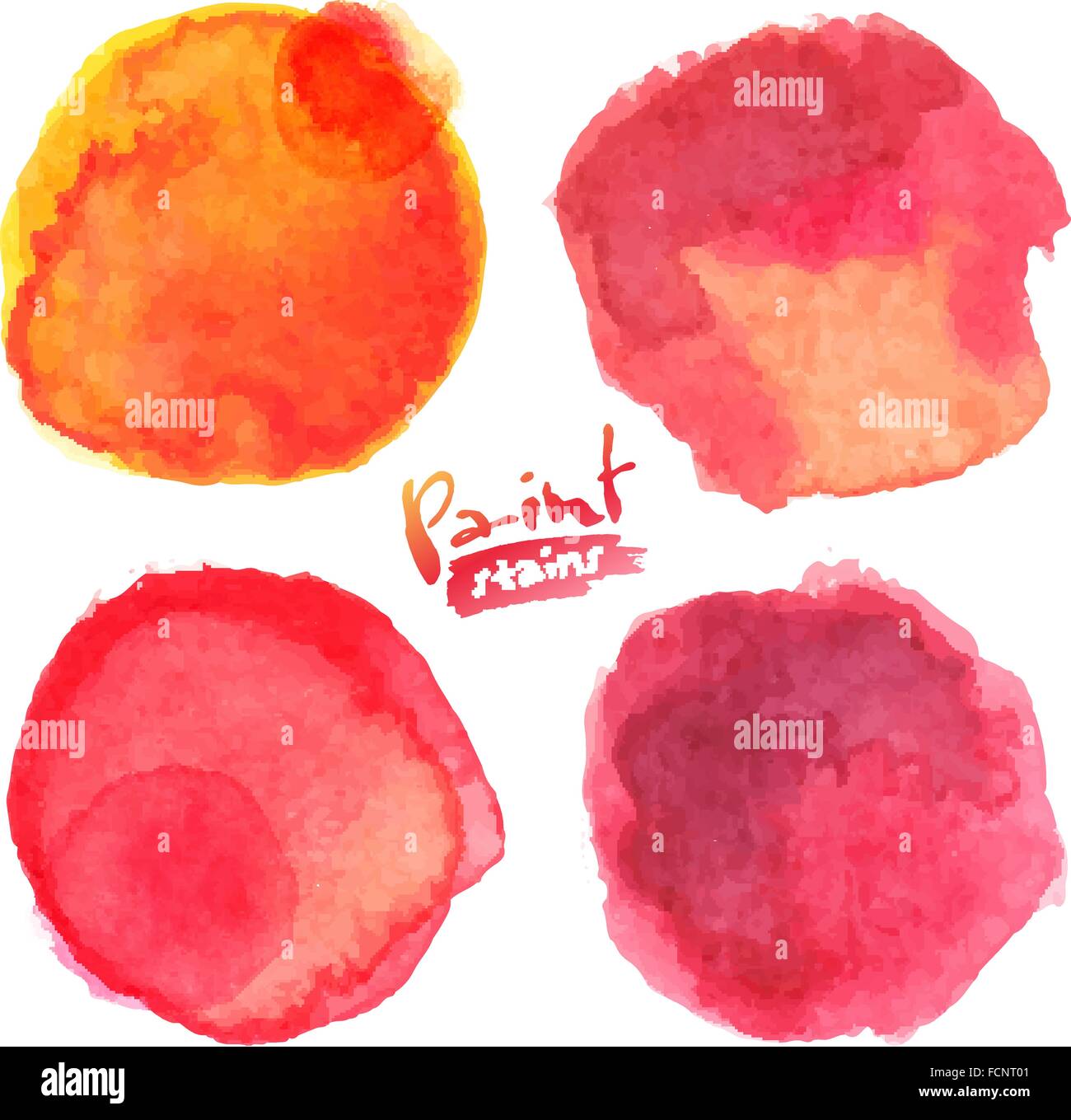 Set red watercolor stains Stock Vector Images - Alamy