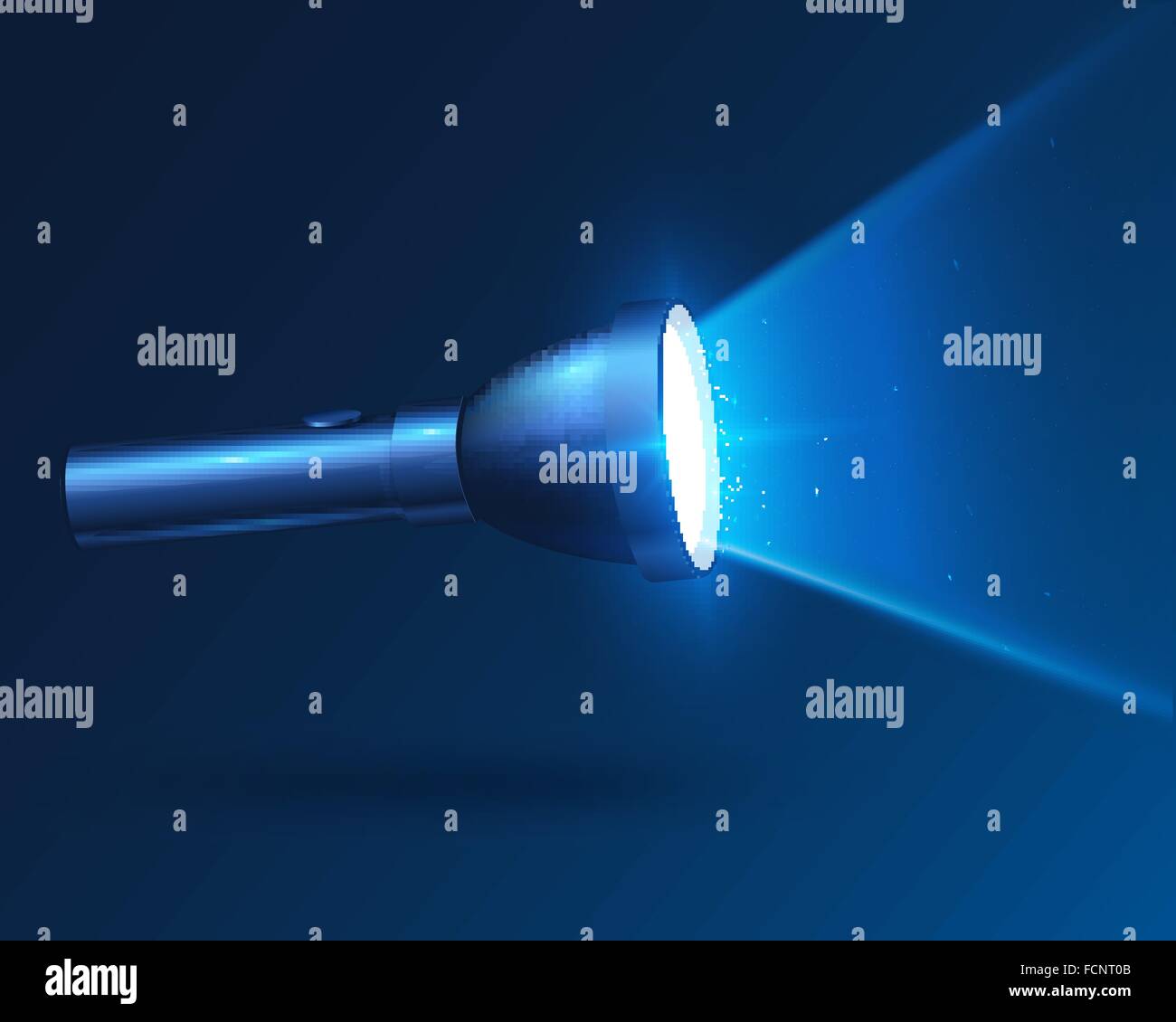 Blue realistic shining flashlight in darkness Stock Vector Image & Art ...
