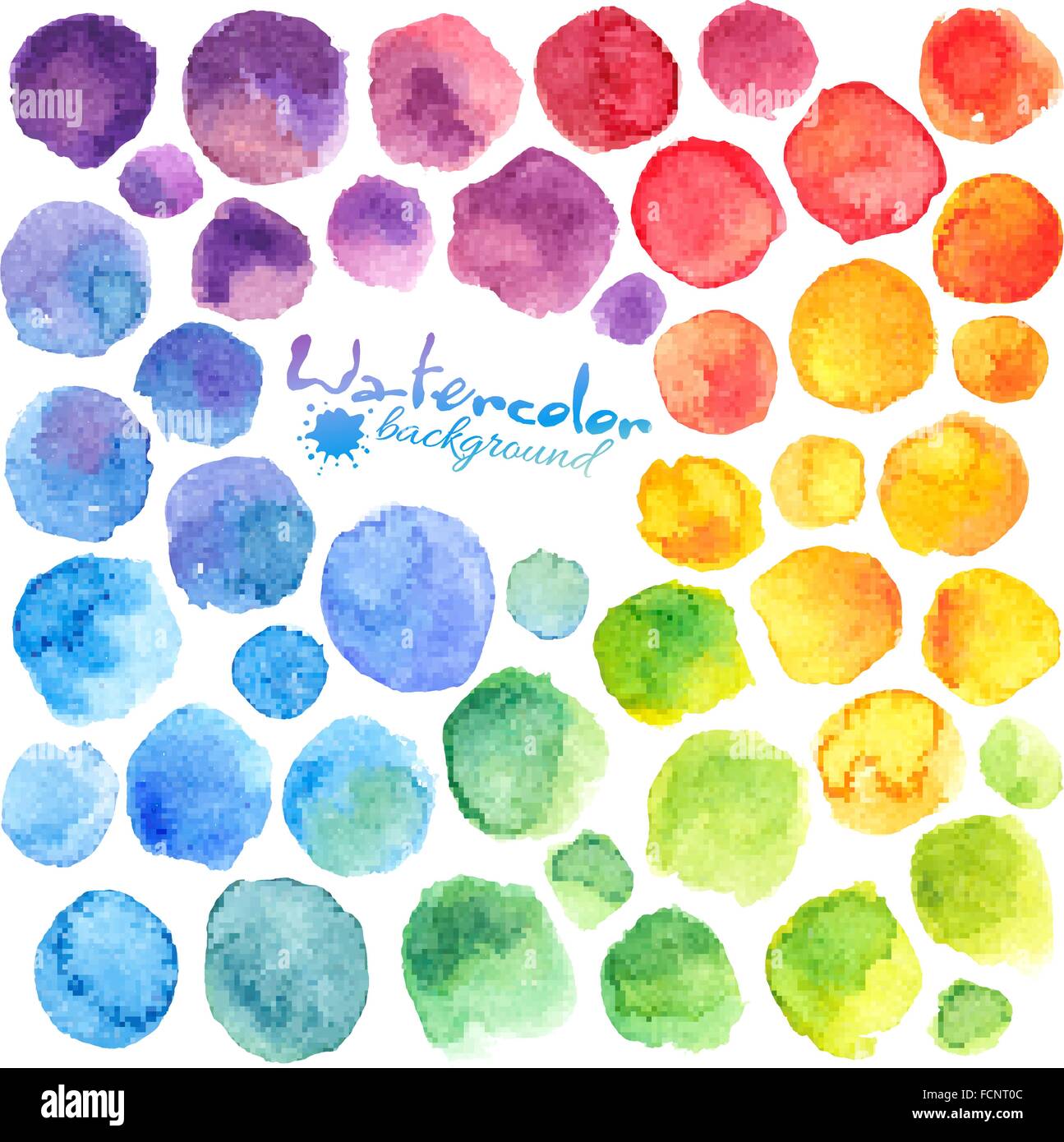 Bright rainbow colors watercolor painted stains Stock Vector Image ...