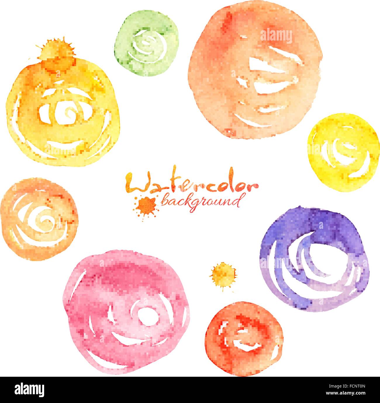 Vector set of rainbow watercolor circles hi-res stock photography and ...