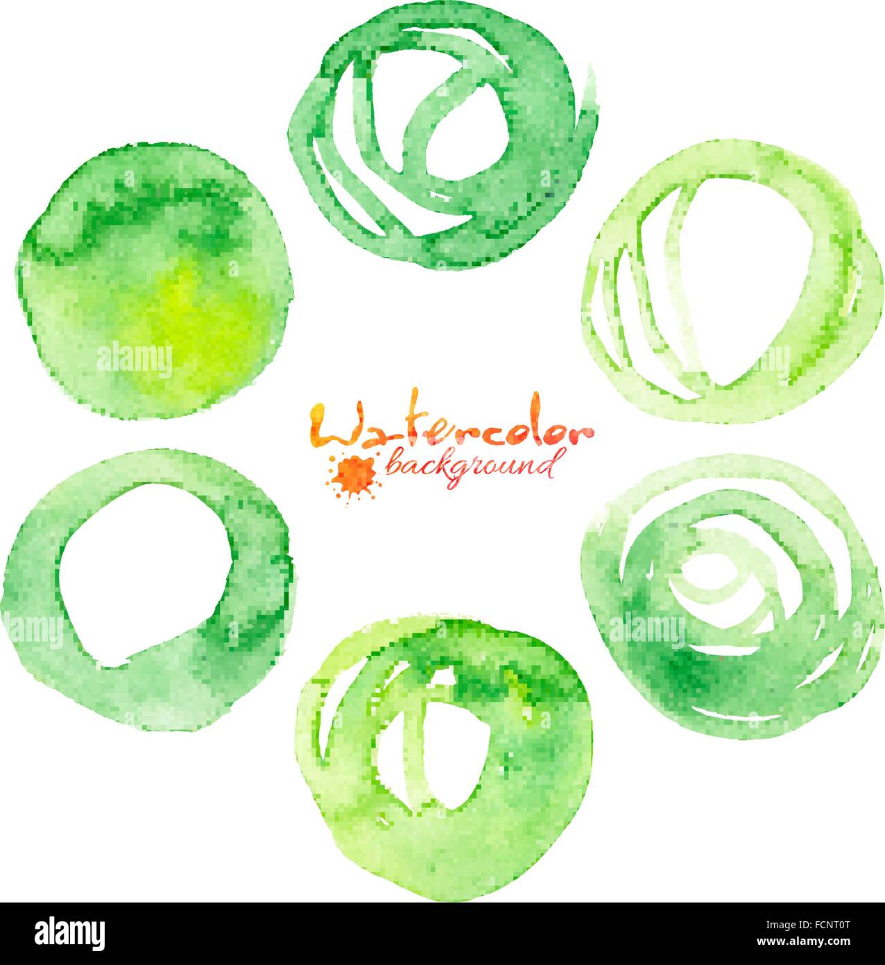 Green watercolor vector circles Stock Vector Image & Art - Alamy