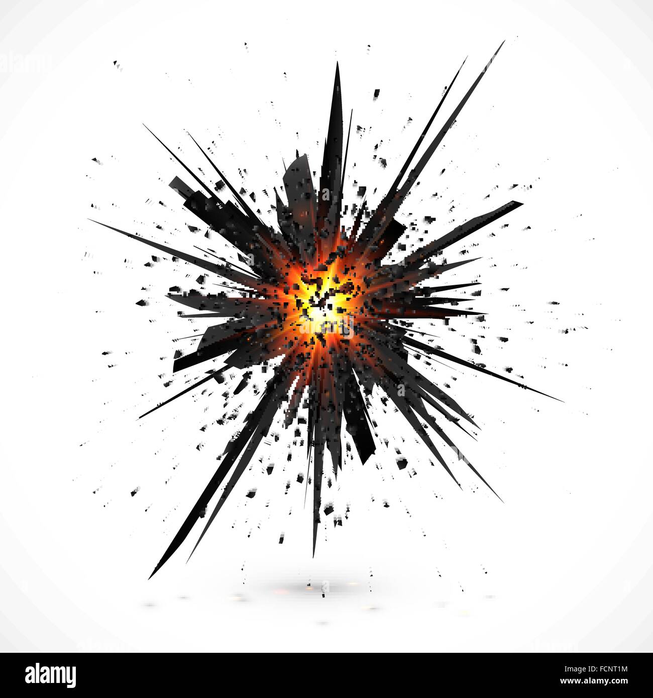 Black isolated vector explosion with particles Stock Vector Image & Art ...