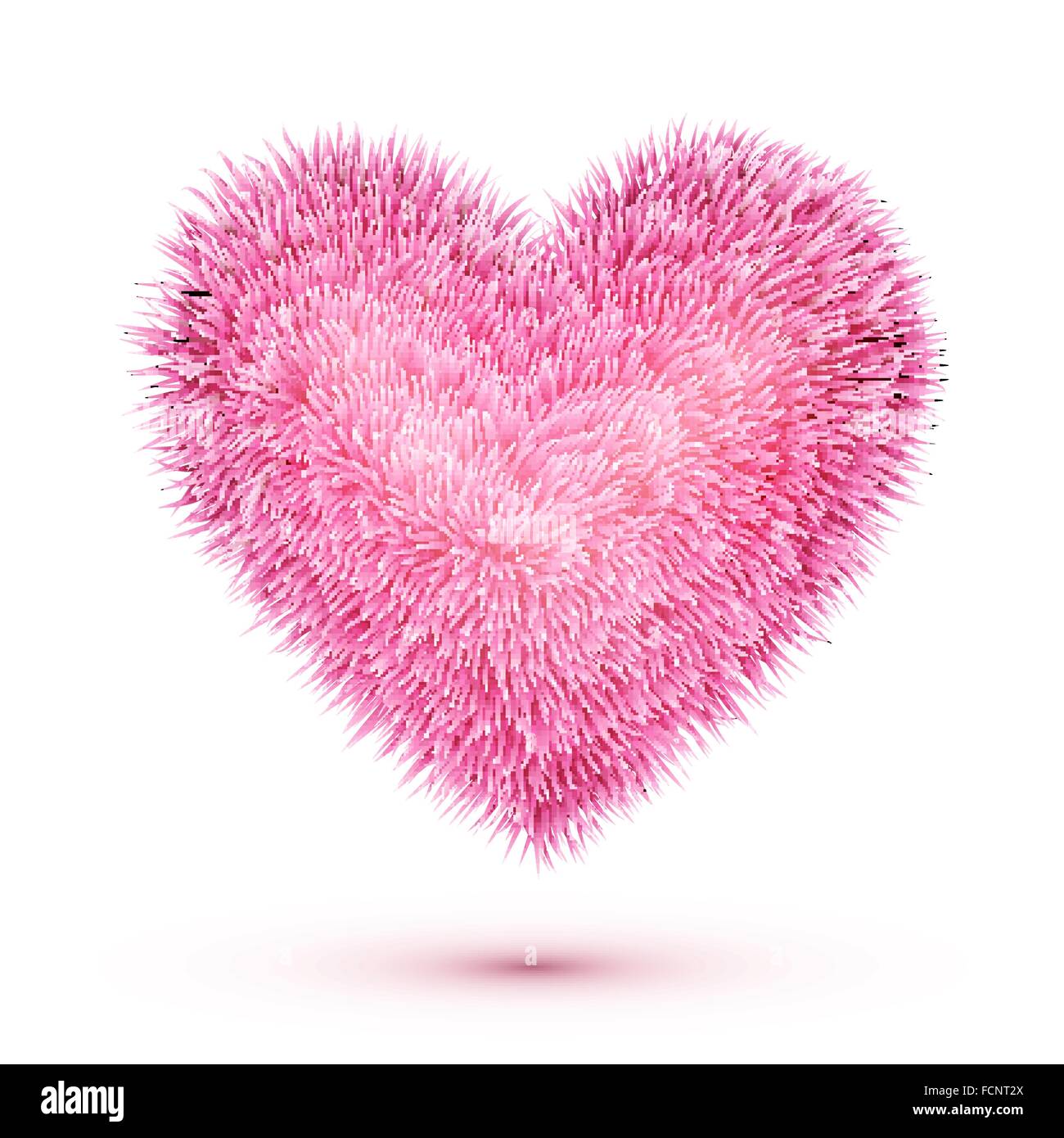 Pink fluffy isolated vector heart Stock Vector Image & Art - Alamy