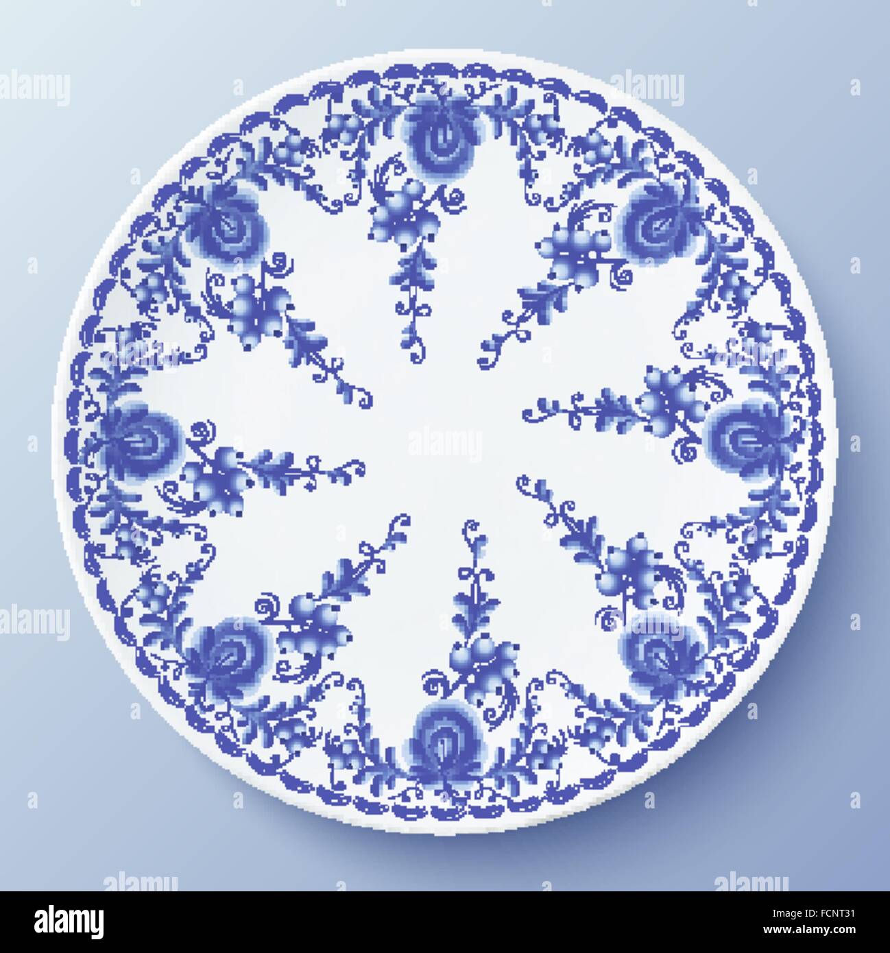 White plate russian ornament Stock Vector Images - Alamy