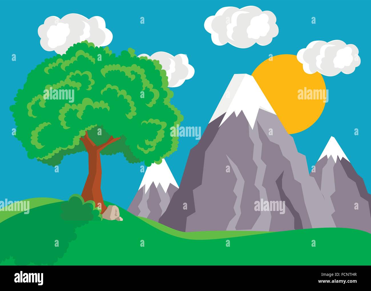 cartoon summer valley Stock Vector Image & Art - Alamy