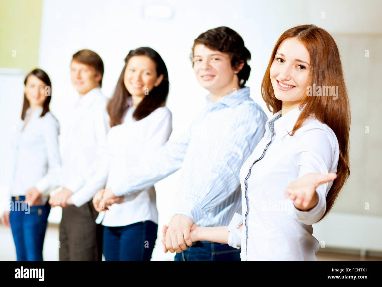 Five students hi-res stock photography and images - Alamy
