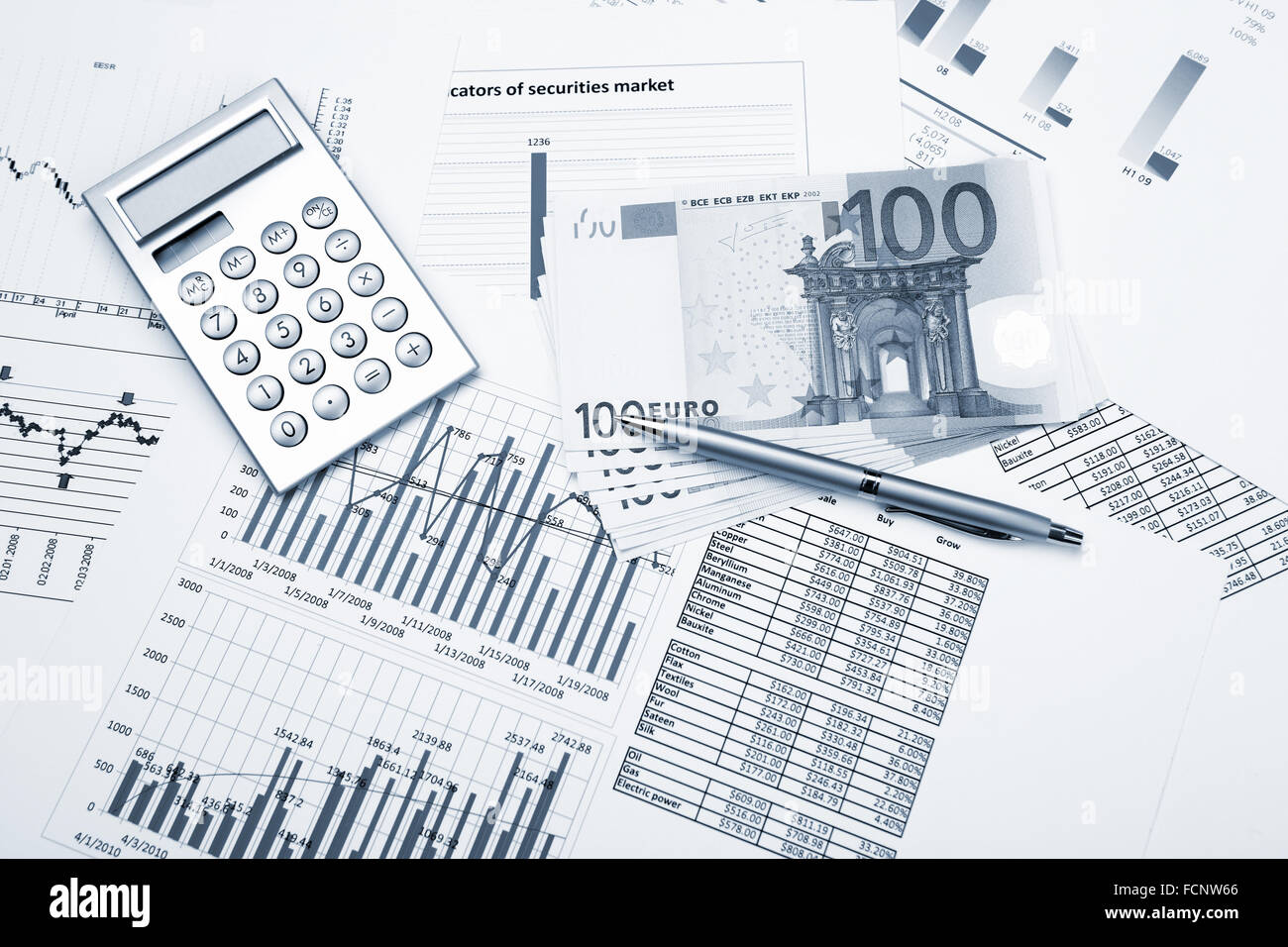 financial charts and graphs on the table Stock Photo - Alamy