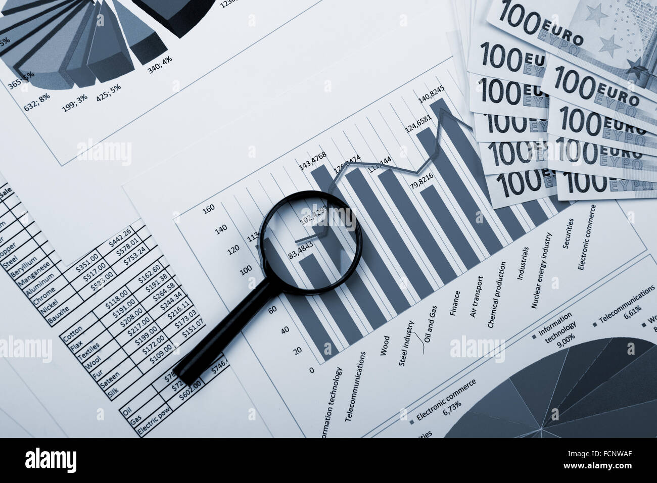 financial charts and graphs on the table Stock Photo - Alamy