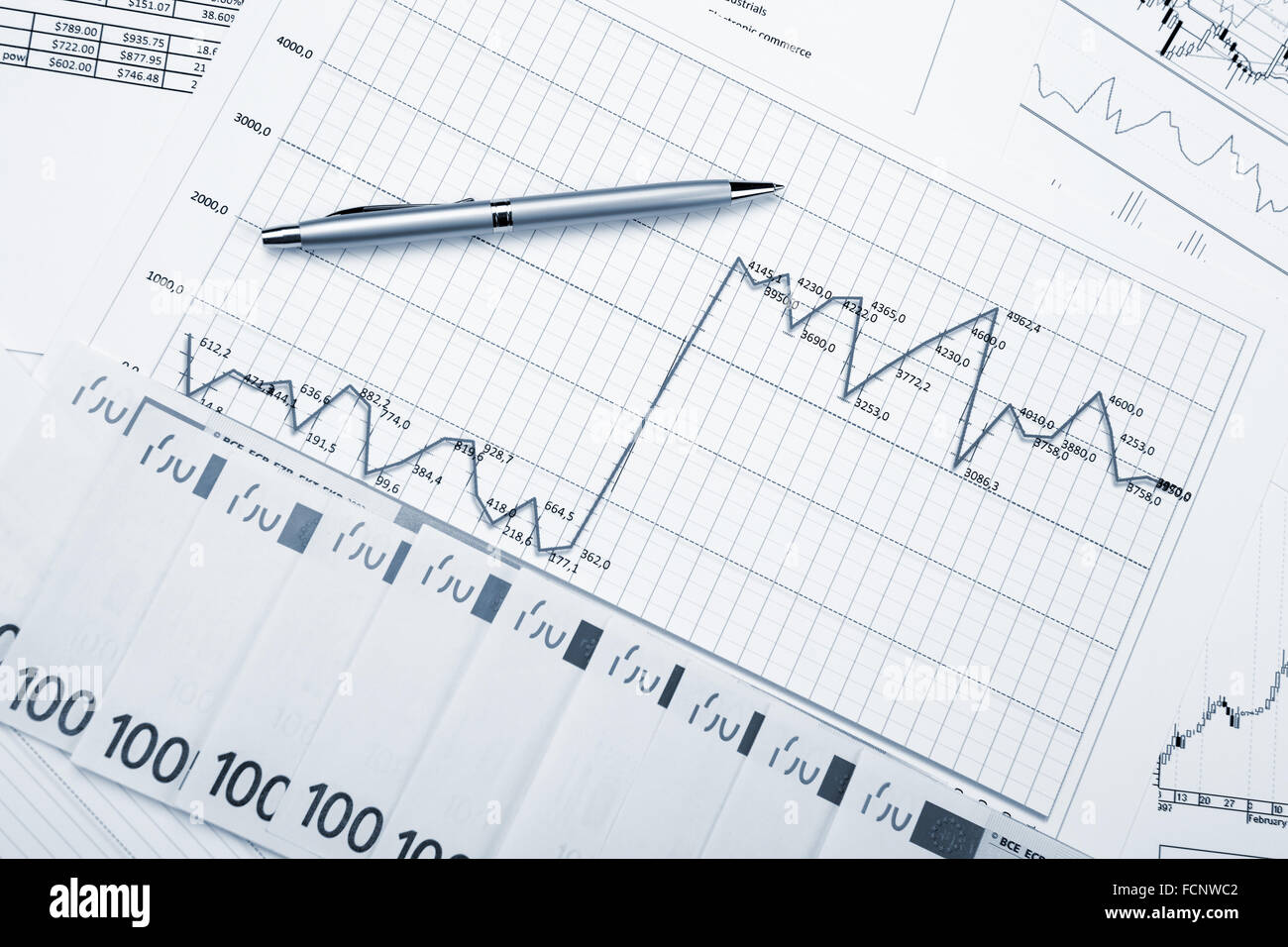 financial charts and graphs on the table Stock Photo - Alamy