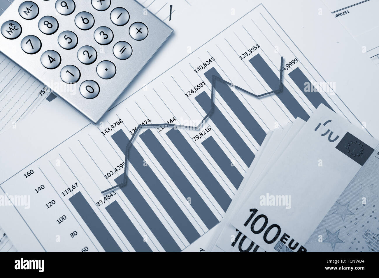 financial charts and graphs on the table Stock Photo - Alamy