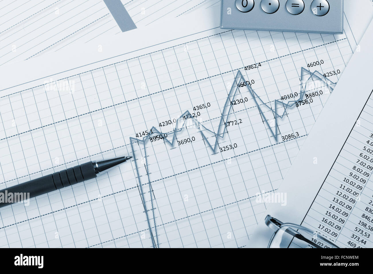 Charts and graphs of sales - a symbol of successful corporate business ...