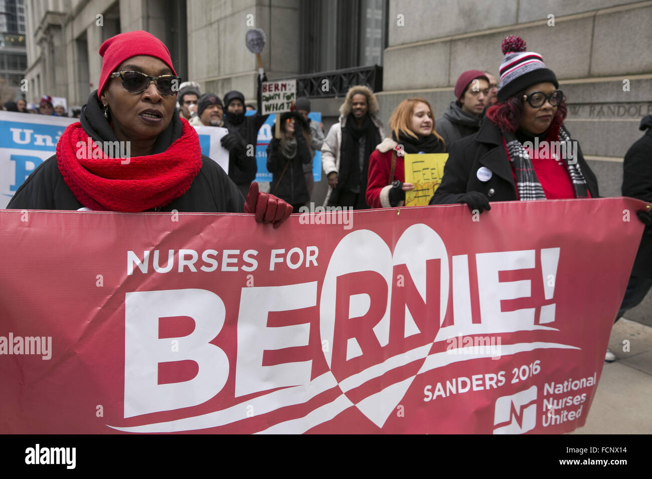 Chicago, Illinois, USA. 23rd Jan, 2016. Supporters of Bernie Sanders ...