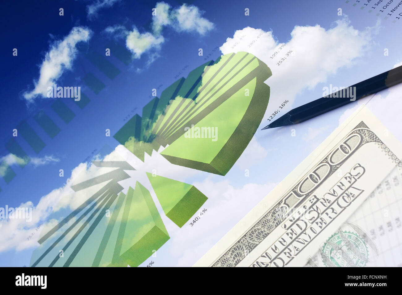 valuable papers, charts and diagrams - a collage Stock Photo - Alamy