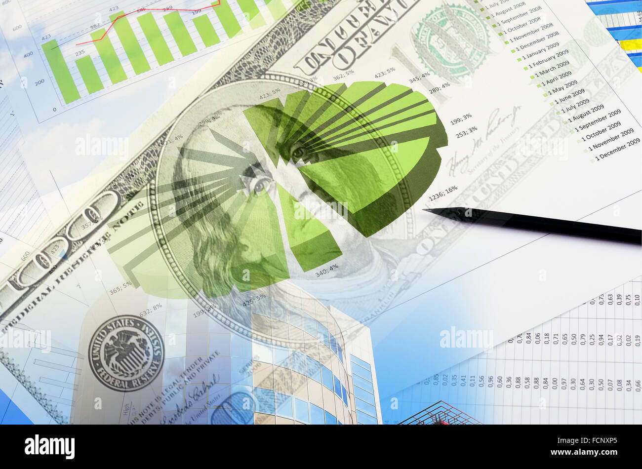 valuable papers, charts and diagrams - a collage Stock Photo - Alamy