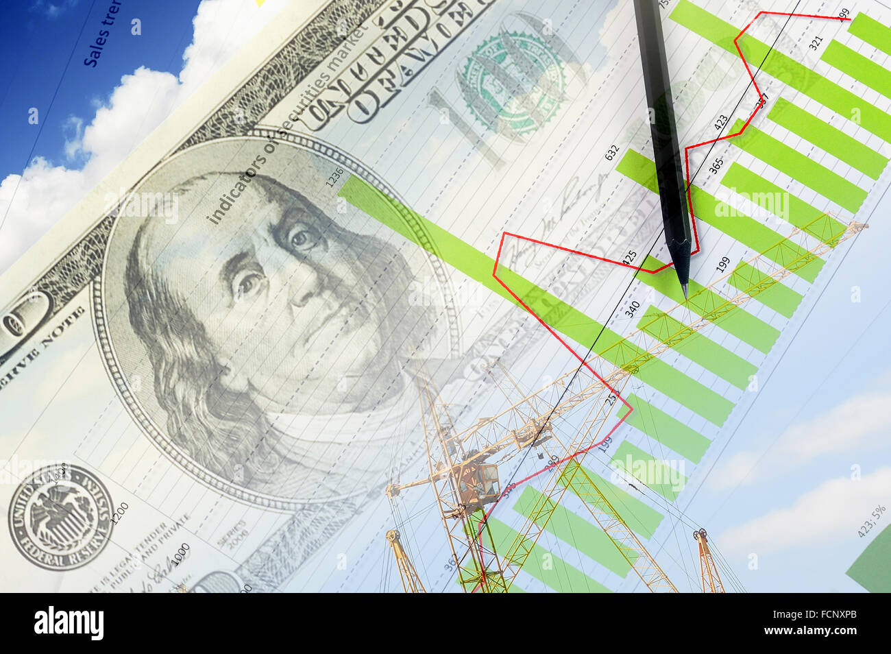 valuable papers, charts and diagrams - a collage Stock Photo - Alamy