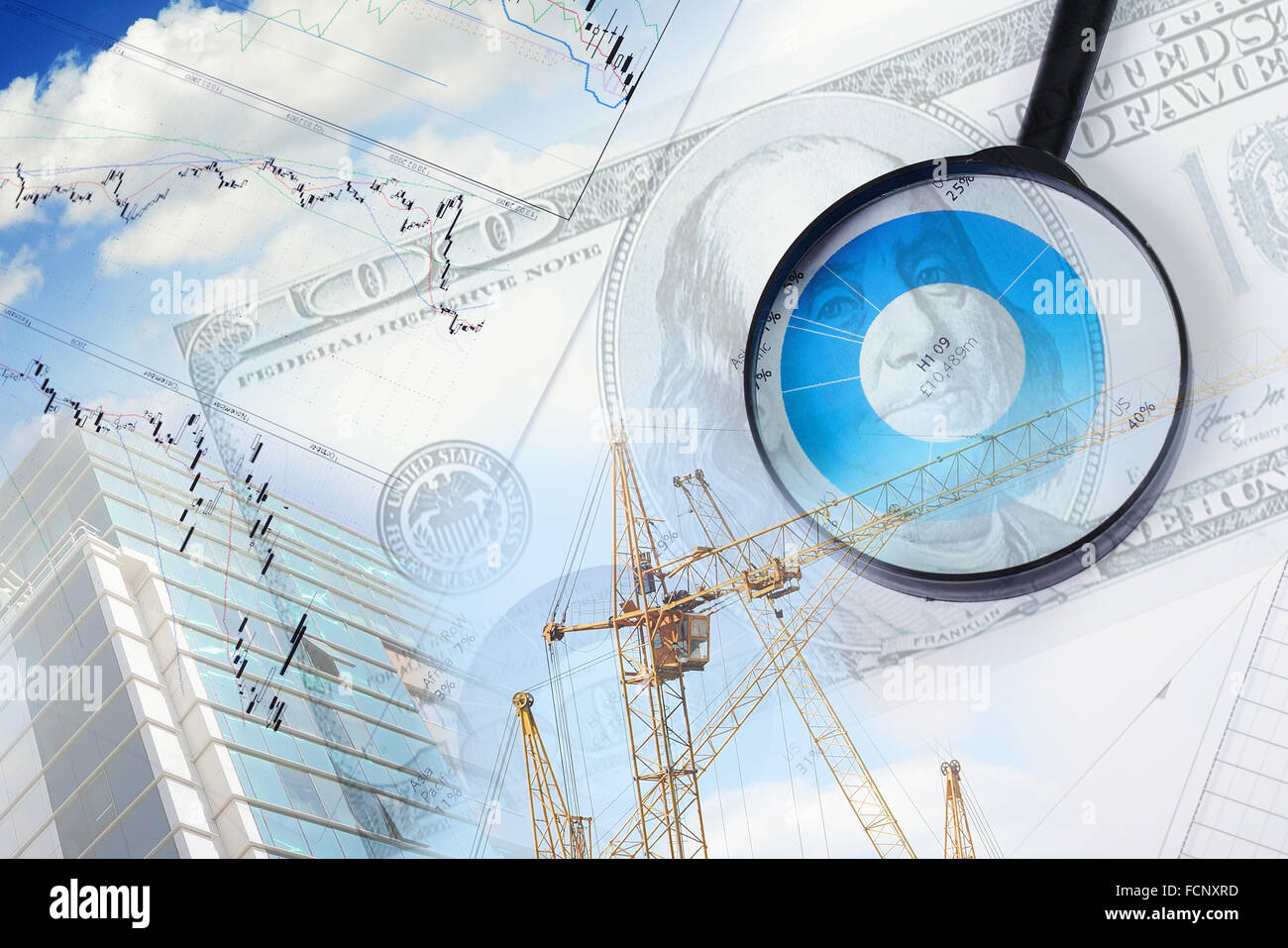 valuable papers, charts and diagrams - a collage Stock Photo - Alamy