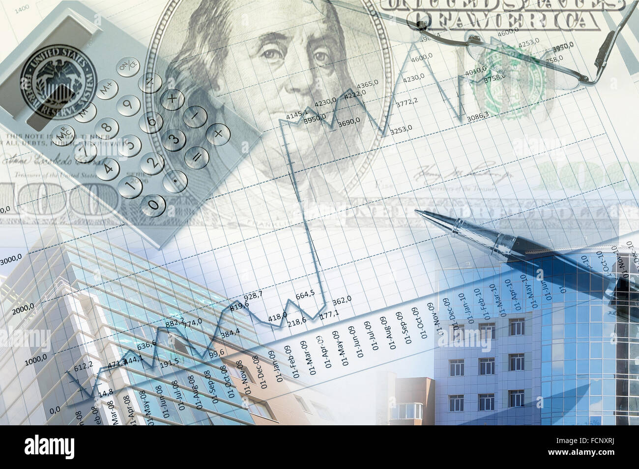 valuable papers, charts and diagrams - a collage Stock Photo - Alamy