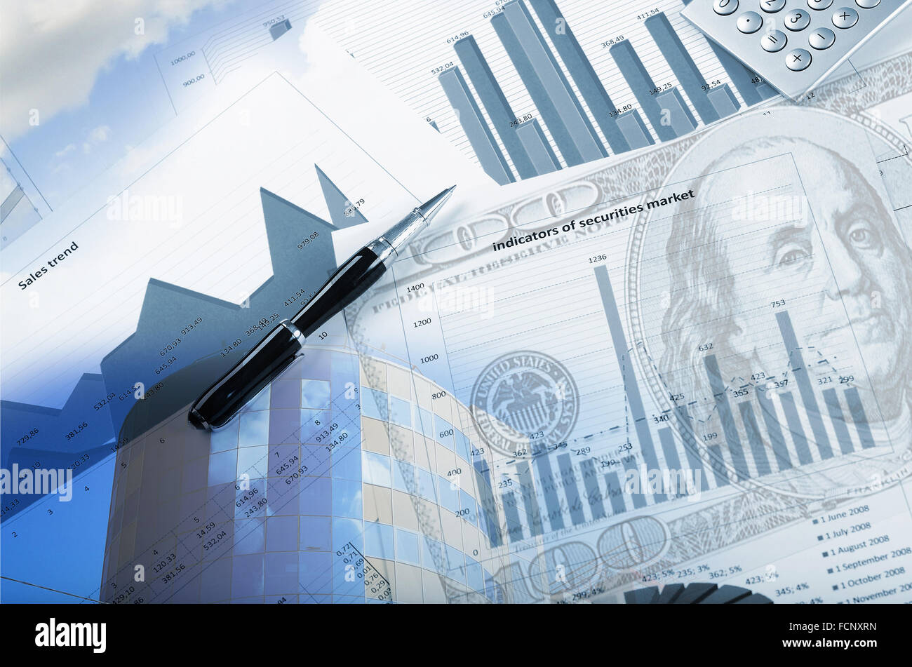 valuable papers, charts and diagrams - a collage Stock Photo - Alamy