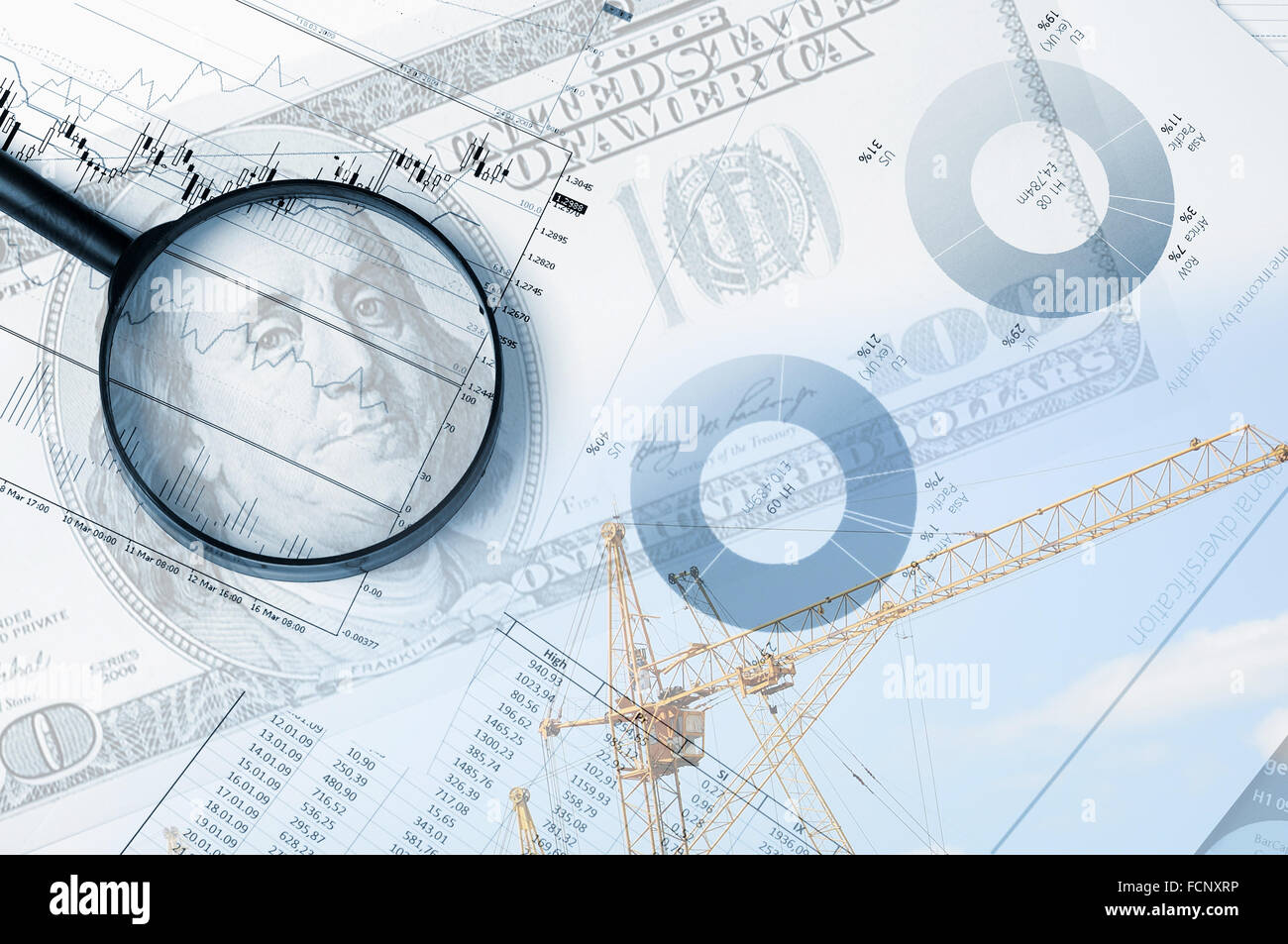 valuable papers, charts and diagrams - a collage Stock Photo - Alamy