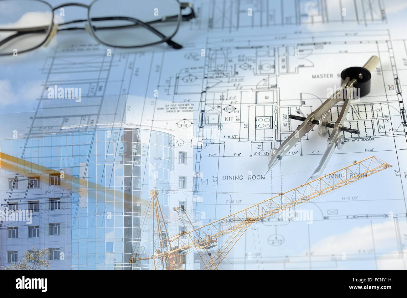 blueprints, construction - a collage as the concept of a successful ...