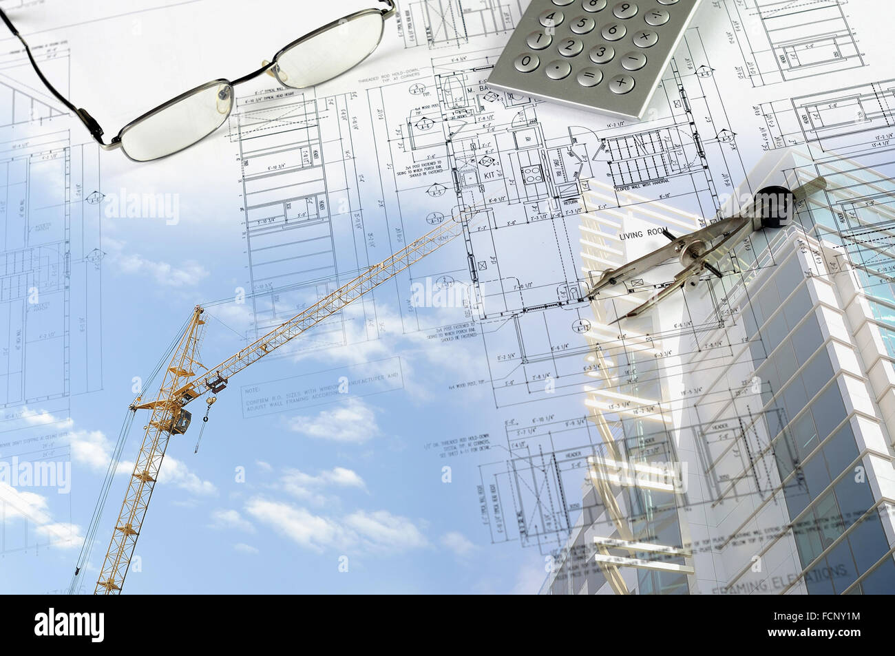 blueprints, construction - a collage as the concept of a successful ...