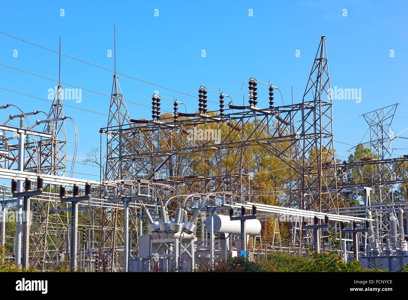 Electrical power equipment at high-voltage substation Stock Photo - Alamy