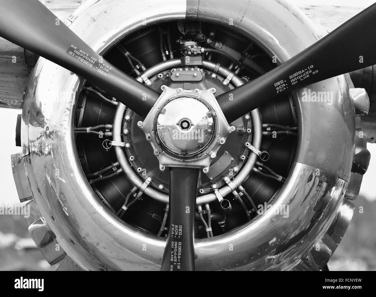 Metal propeller on an airplane engine Stock Photo - Alamy