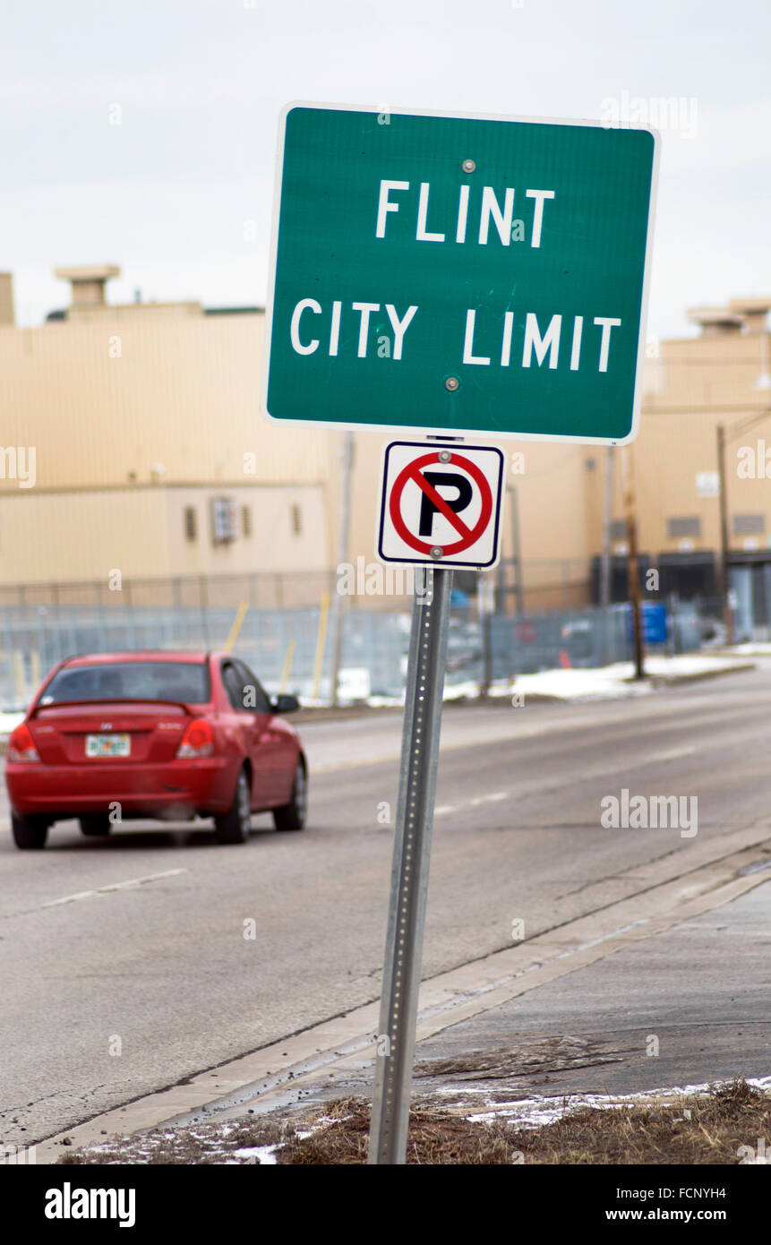 Flint City Limit Sign Stock Photo - Alamy