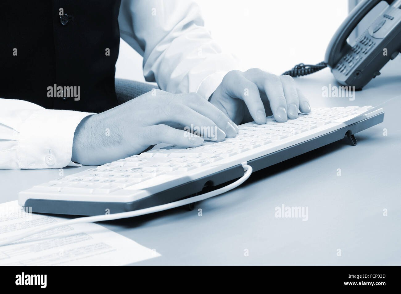 Hands of a young man working on the computer in the office Stock Photo ...