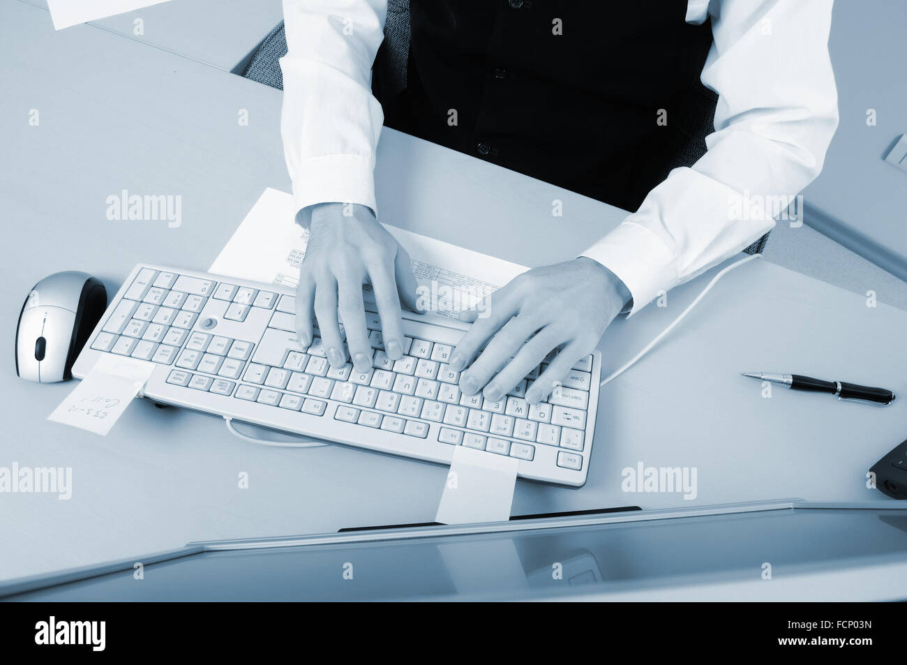 Hands of a young man working on the computer in the office Stock Photo ...