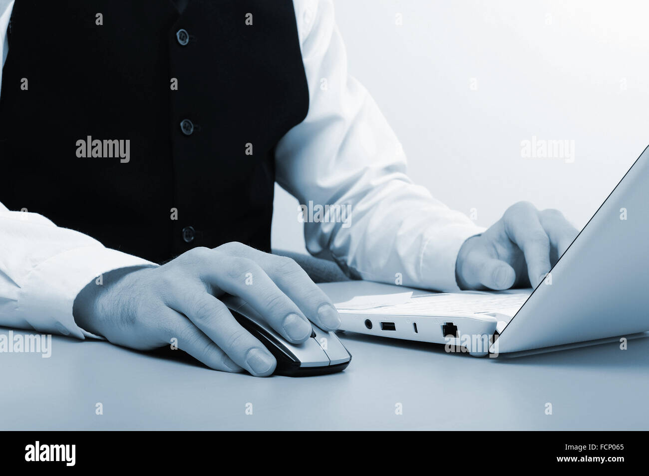 Hands of a young man working on the computer in the office Stock Photo ...
