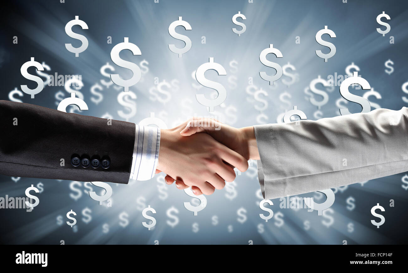 Close up of business handshake on digital background Stock Photo - Alamy
