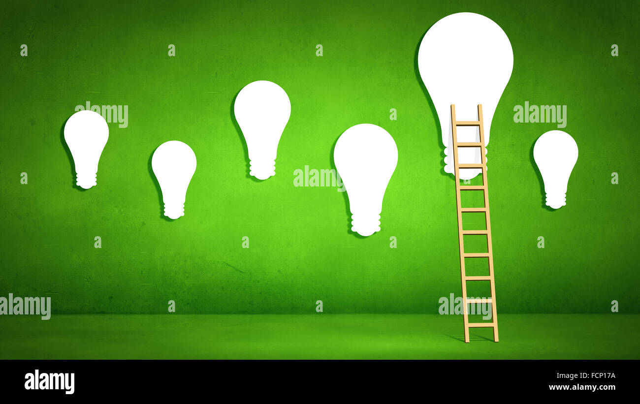 Creative light bulb ladder sign ladder hi-res stock photography and ...