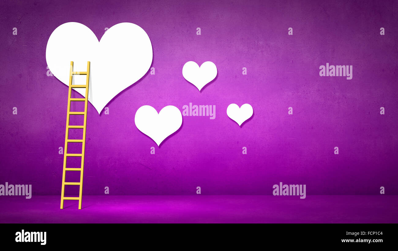 Ladder to a red heart hi-res stock photography and images - Alamy