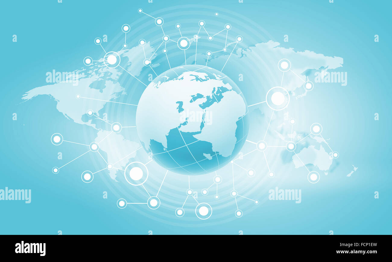 Conceptual image of digital planet with connection lines Stock Photo ...
