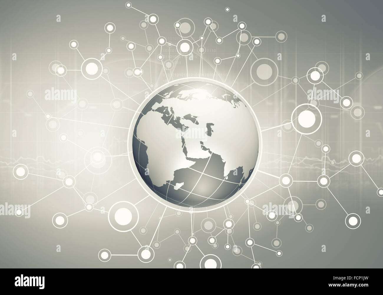 Conceptual image of digital planet with connection lines Stock Photo ...