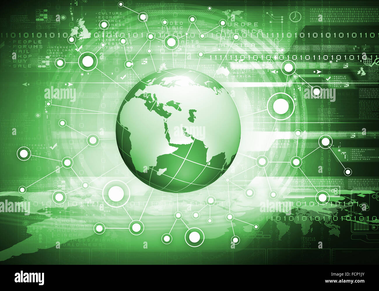 Conceptual image of digital planet with connection lines Stock Photo ...