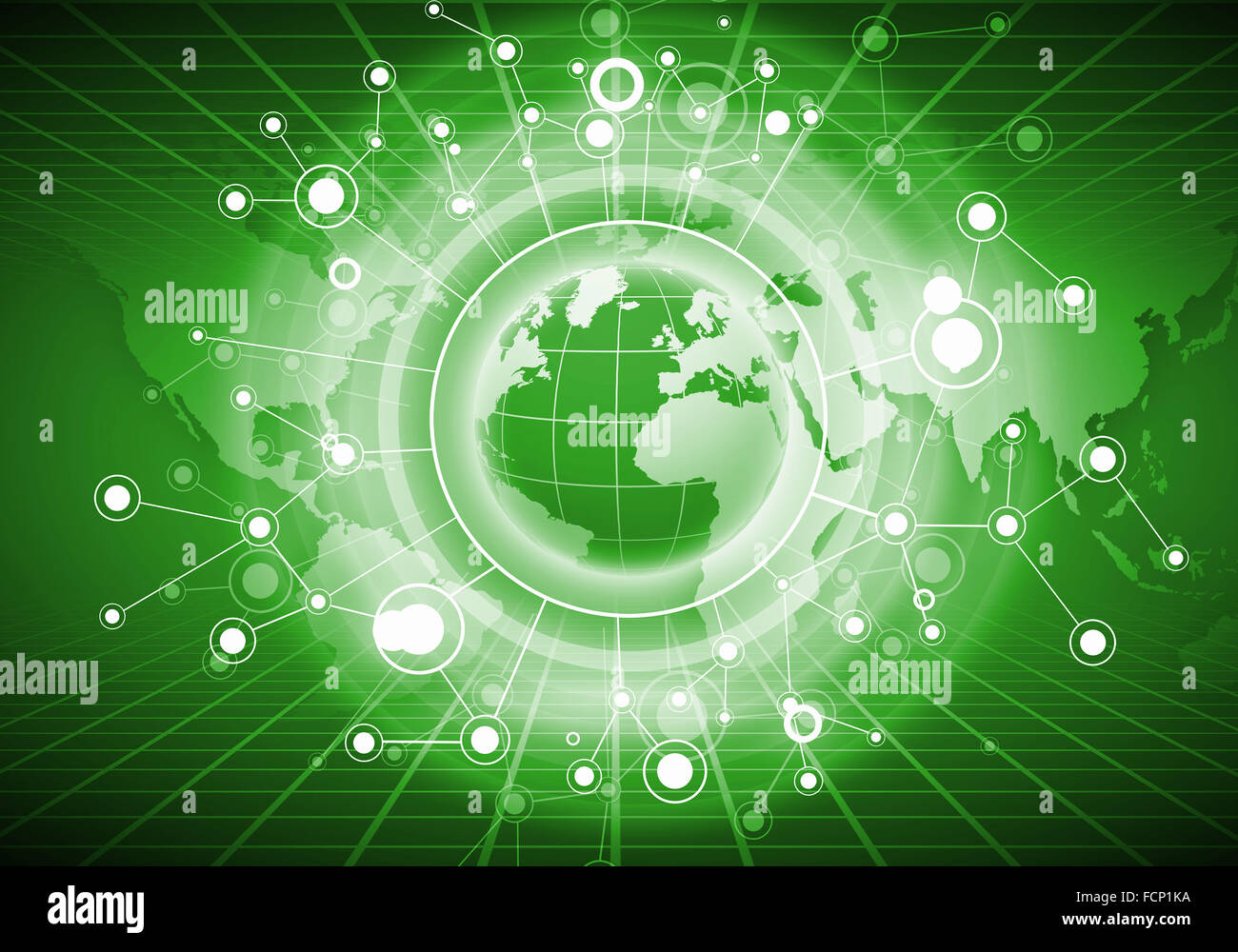 Conceptual image of digital planet with connection lines Stock Photo - Alamy