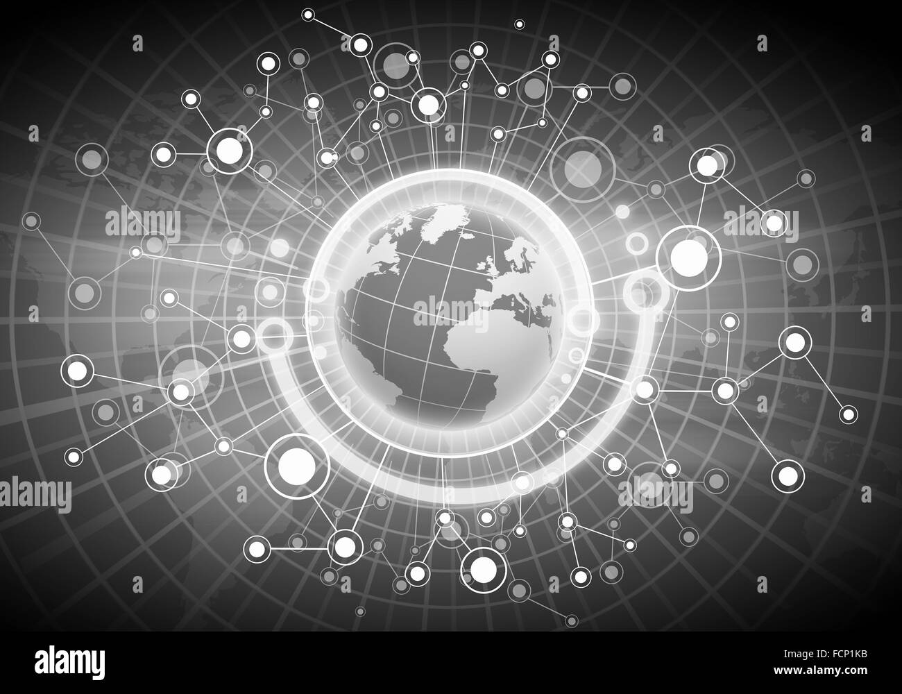 Conceptual image of digital planet with connection lines Stock Photo ...