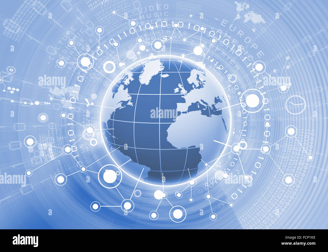 Conceptual image of digital planet with connection lines Stock Photo ...