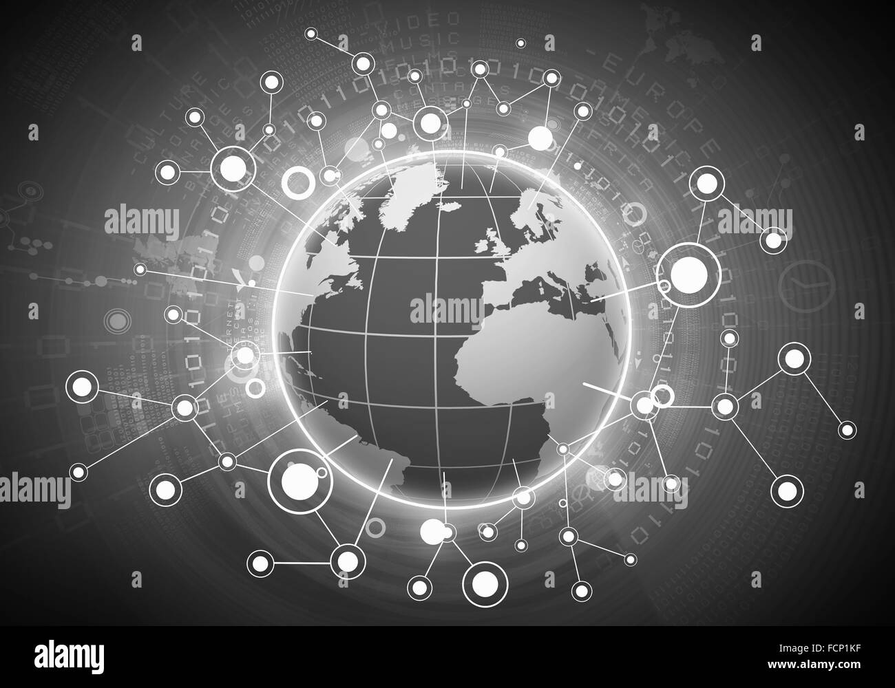 Conceptual image of digital planet with connection lines Stock Photo ...
