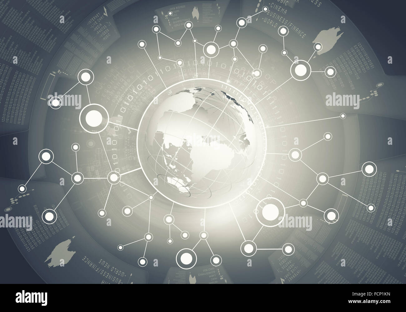 Conceptual image of digital planet with connection lines Stock Photo ...